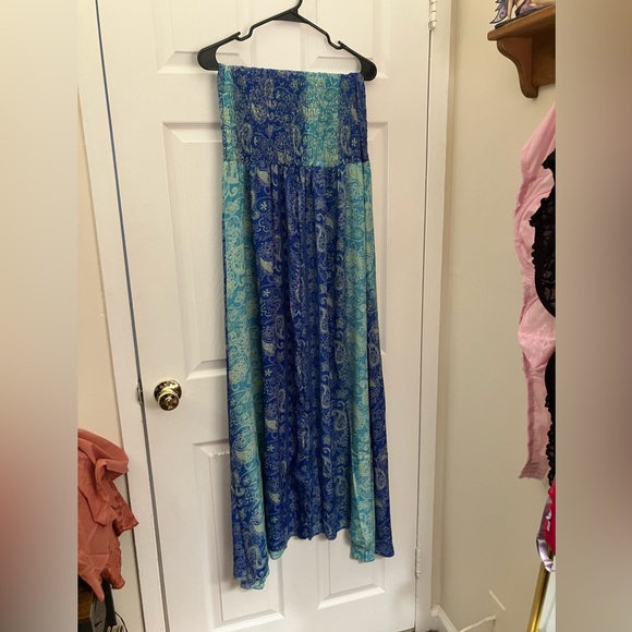 EARTHBOUND | Dresses | Earthbound Trading Aqua Paisley Ruched Tube Maxi ...